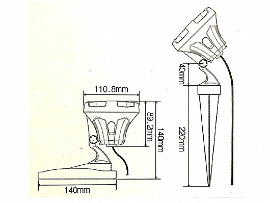 תאורת לד לבריכות נוי גוון אדום דגם HQ-48-R האוויקי HUIQI