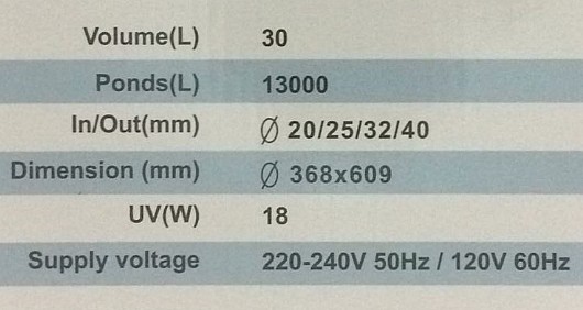 פילטר לחץ לבריכות נוי, דגים ומזרקות JEBAO PF-10 UV 7W